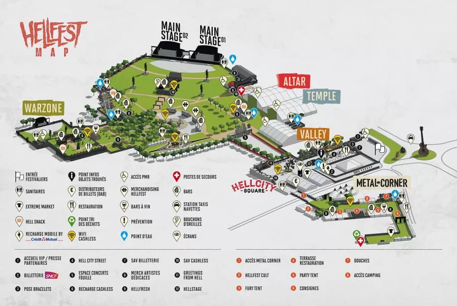 Hellfest 2019 - Map - Carte du festival | Concerts-Metal
