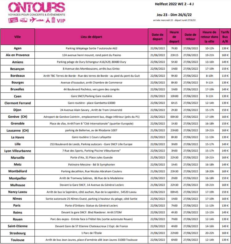 Hellfest 2022 - part 2 - Voyage en bus avec Ontours | Concerts-Metal