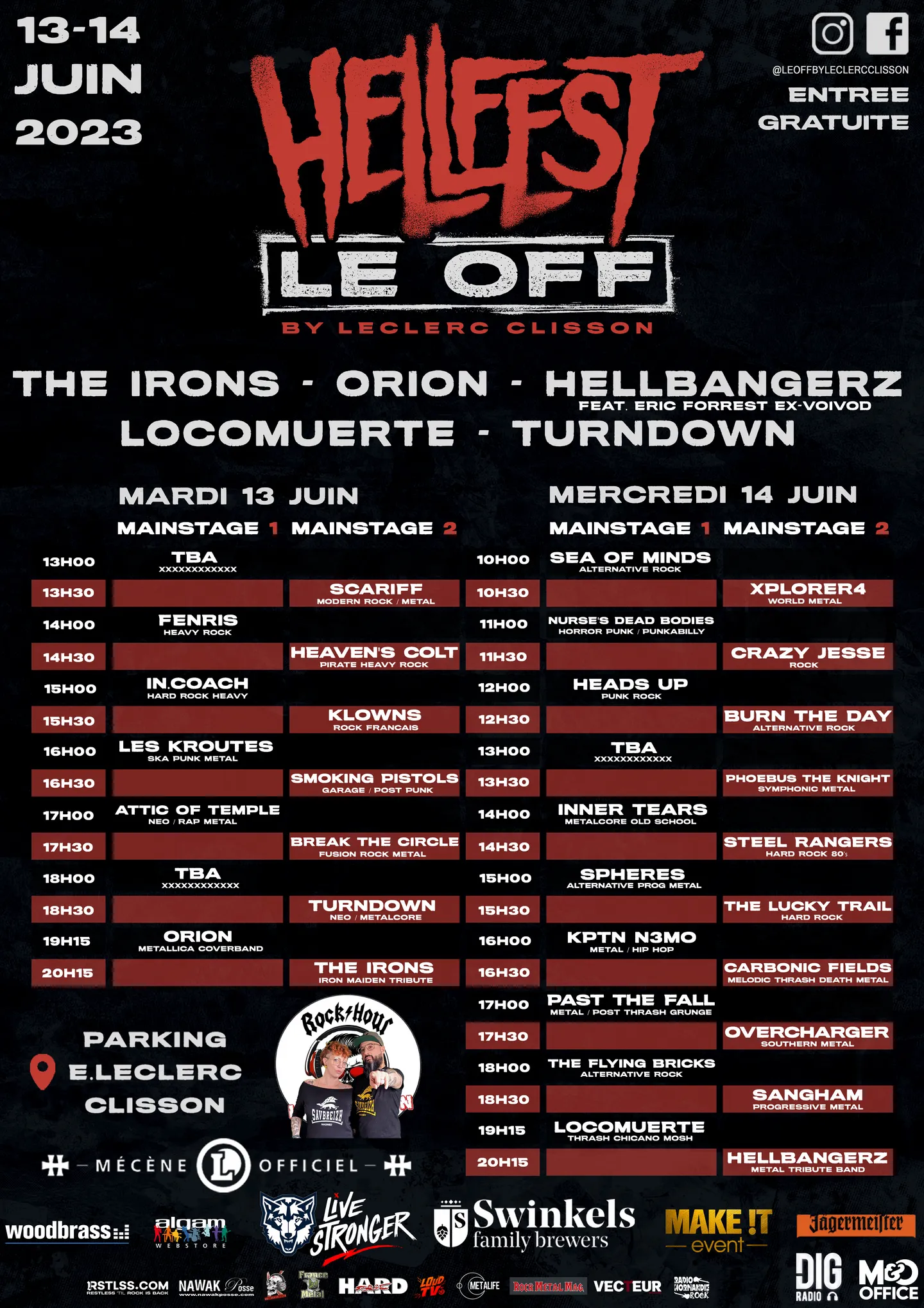 Hellfest 2023 - LE OFF by Leclerc Clisson - Runnig order | Concerts-Metal