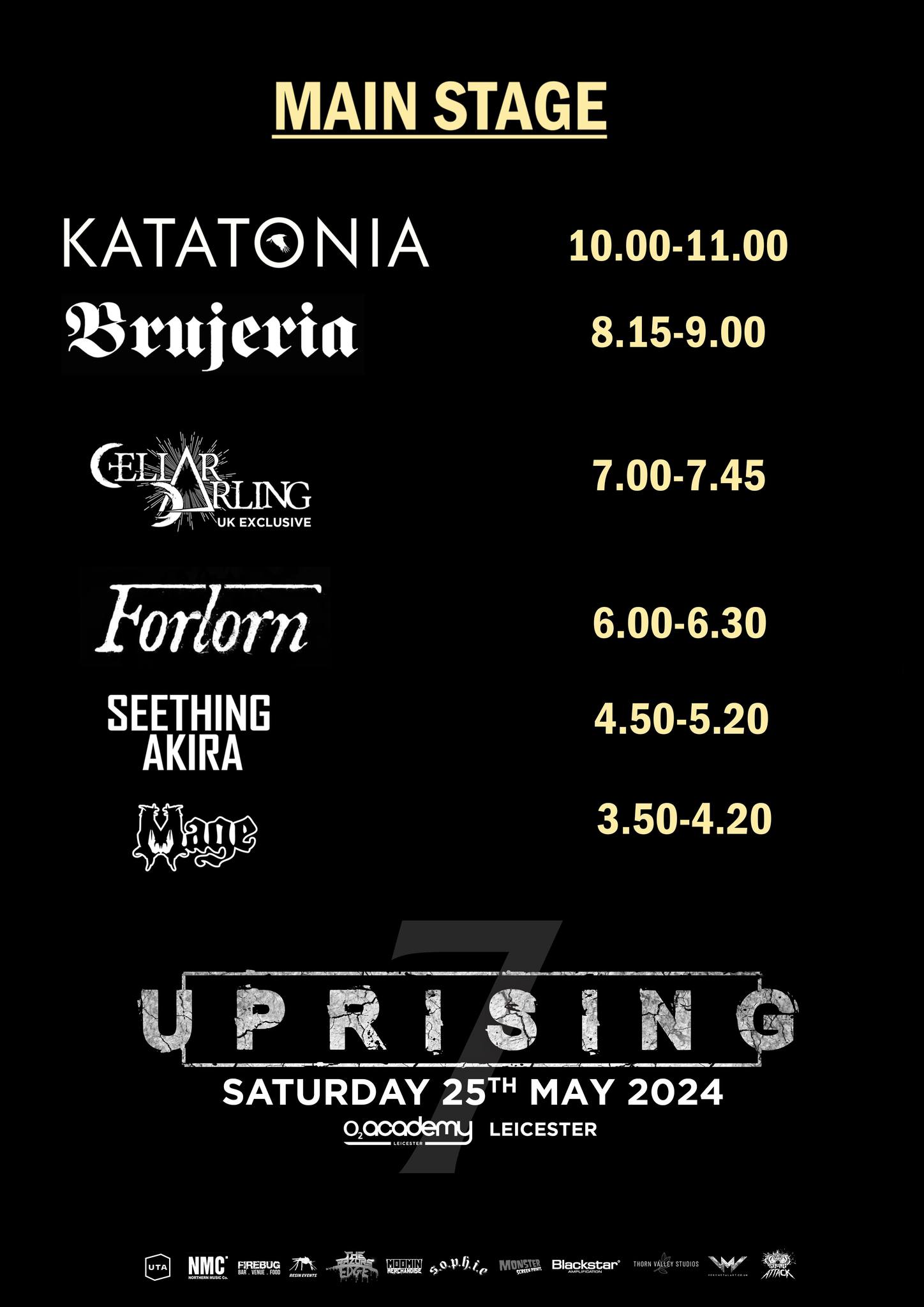 Uprising Festival 2024 - Running Order - Main Stage | Concerts-Metal