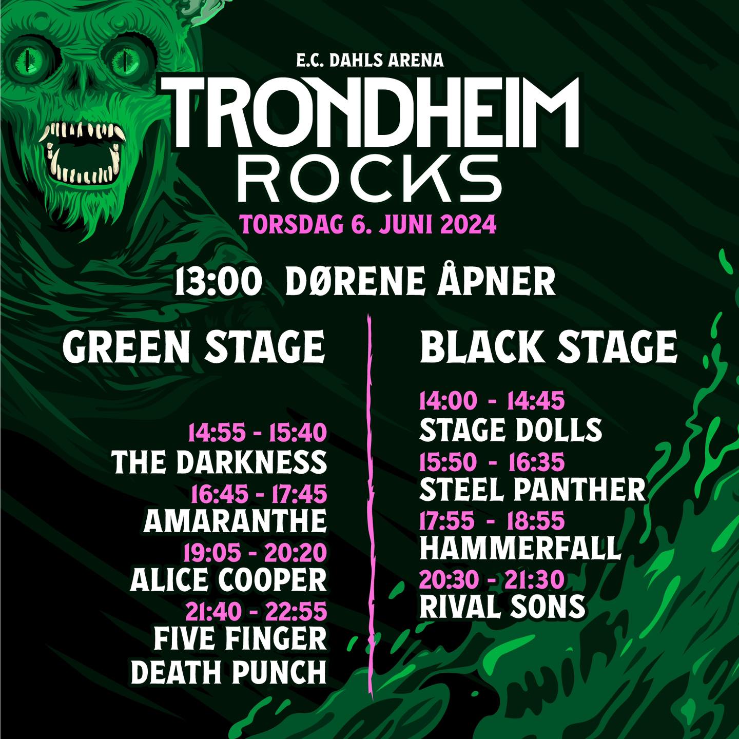 Trondheim Rocks 2024 - Horario / Running Order