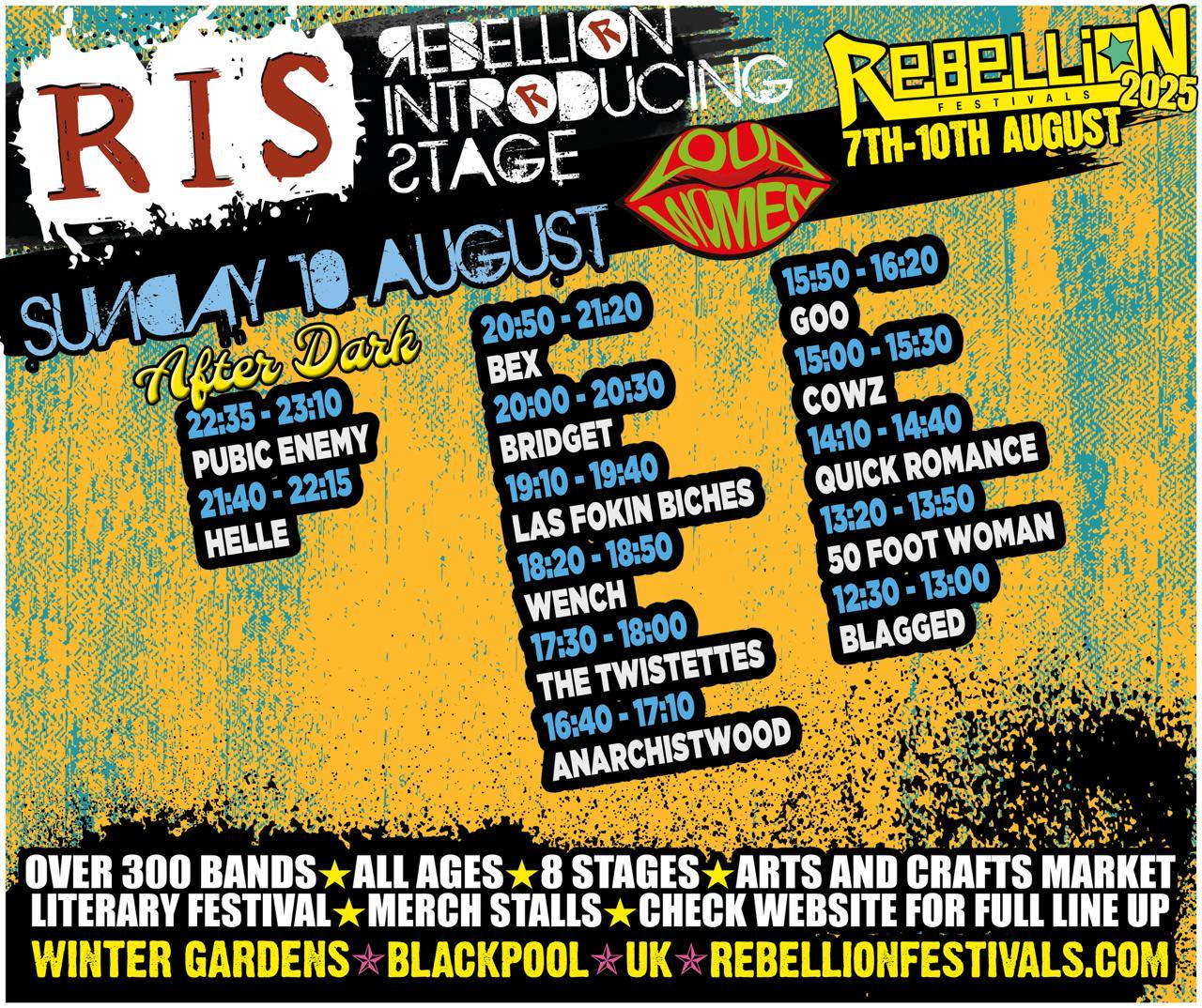Rebellion Festival 2025 - Running Order - Sunday | Concerts-Metal