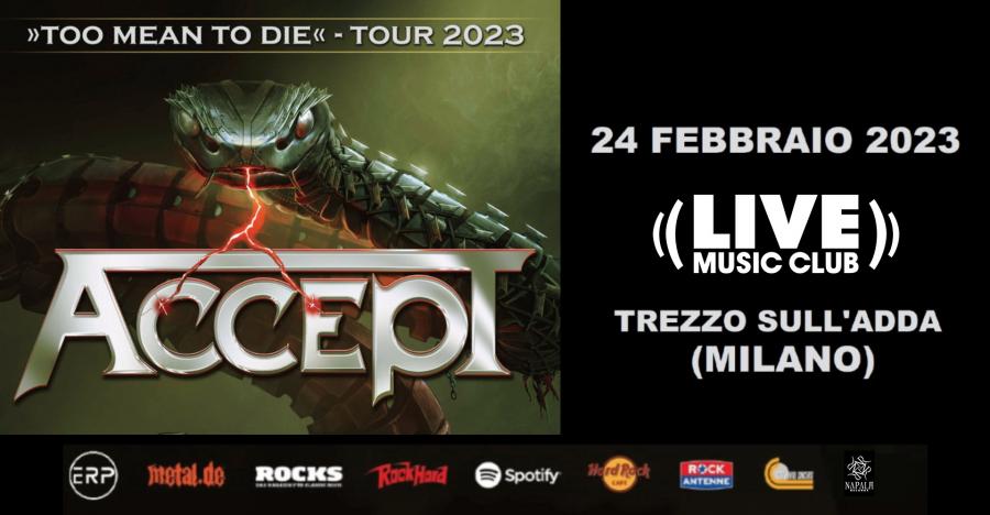 Concierto Accept - 24/02/2023 - Milano (Trezzo sull’Adda) - Live Music ...