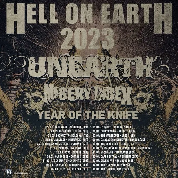 Concierto Unearth - 13/04/2023 - Hamburg - Gruenspan - Alemania