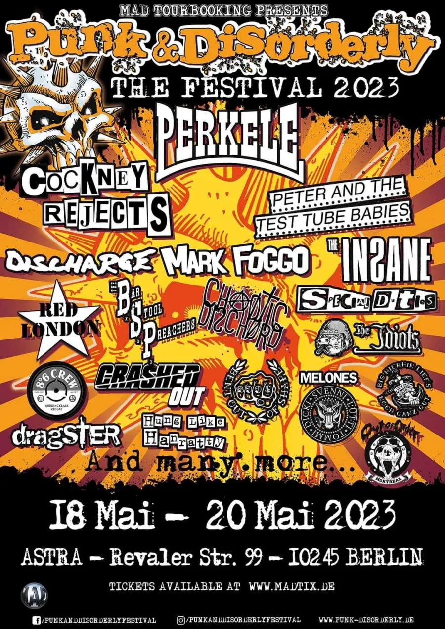 Punk & Disorderly Festival 2023 - 18/05/2023 (3 Días) - Berlin - Astra ...