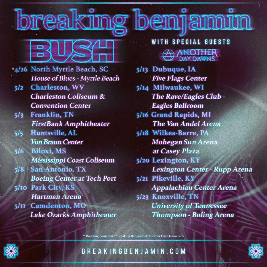 Concierto Breaking Benjamin - 21/05/2023 - Pikeville - Appalachian ...
