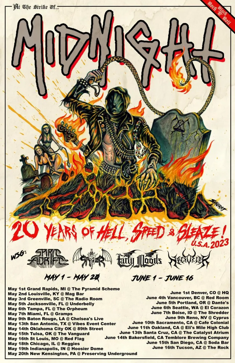 Concierto Midnight - 05/06/2023 - Portland - Dante's - Estados Unidos