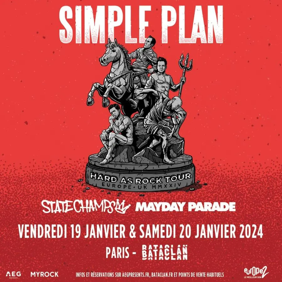 Concierto Simple Plan - 20/01/2024 - Paris - Bataclan - Francia