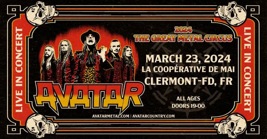 Concierto Avatar - 23/03/2024 - Clermont-Ferrand - Coopérative de mai ...