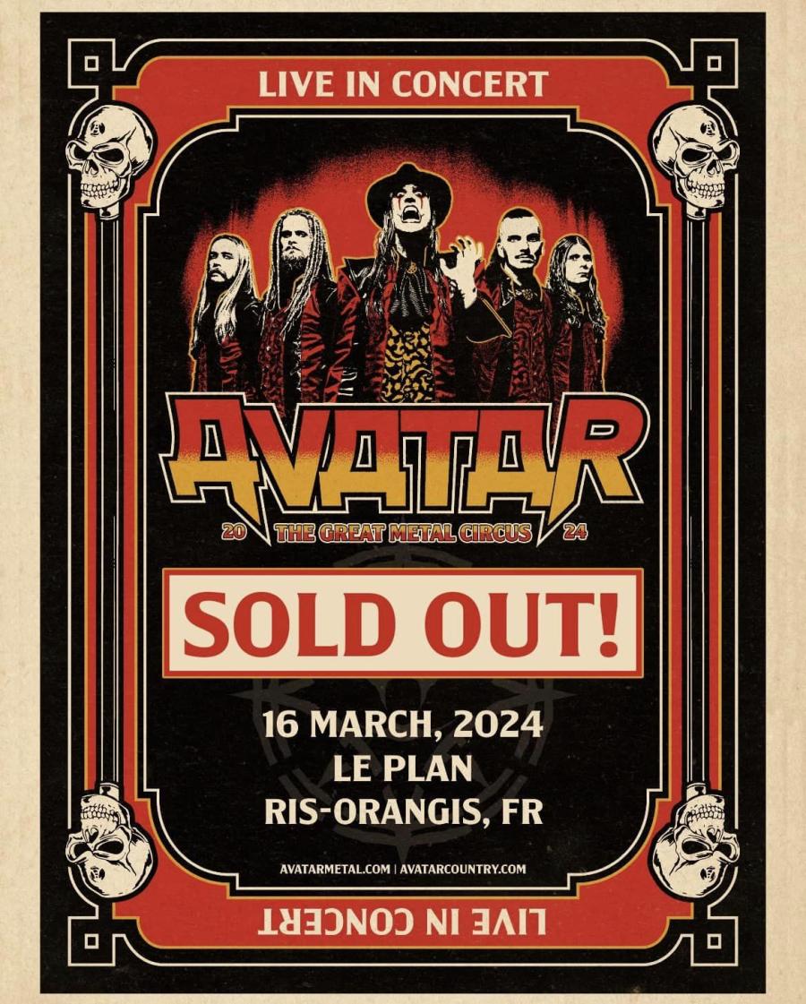 Concierto Avatar - 16/03/2024 - Ris-Orangis - Le Plan - Francia