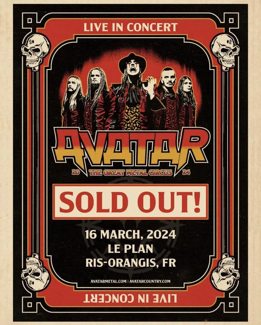 Concierto Avatar - 16/03/2024 - Ris-Orangis - Le Plan - Francia