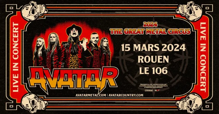 Concierto Avatar - 15/03/2024 - Rouen - Le 106 - Francia