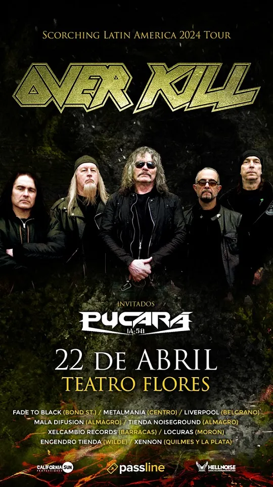 Concierto Overkill - 22/04/2024 - Buenos Aires - Teatro Flores - Argentina