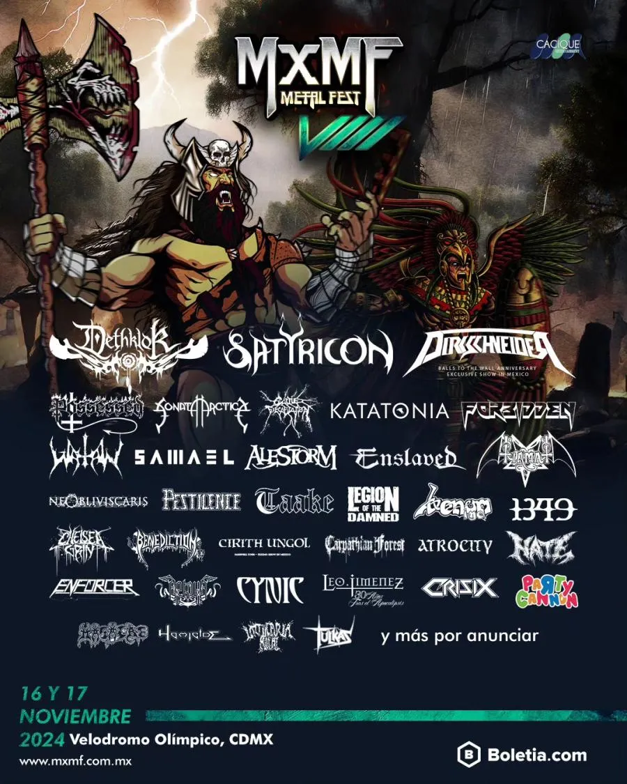 MXMF Metal Fest 2024 - 16/11/2024 (2 días) - Ciudad de México - Velódromo Olímpico Agustín ...