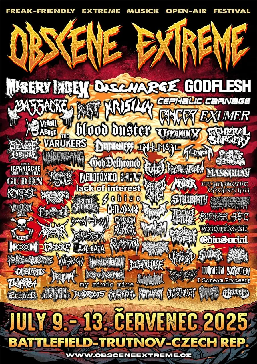Obscene Extreme 2025 - 09/07/2025 (5 Días) - Trutnov - Chequia